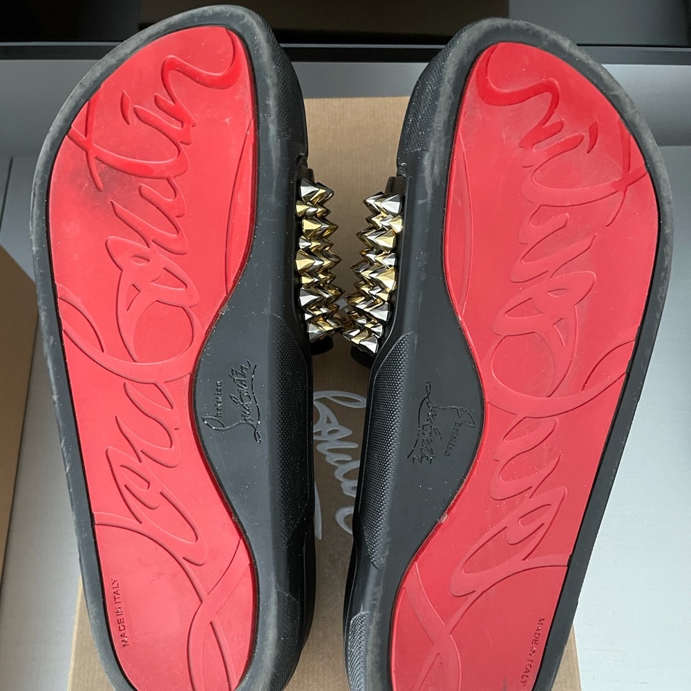 Christian Louboutin Roc Rockstud Spiked Pool Slides S… - Gem